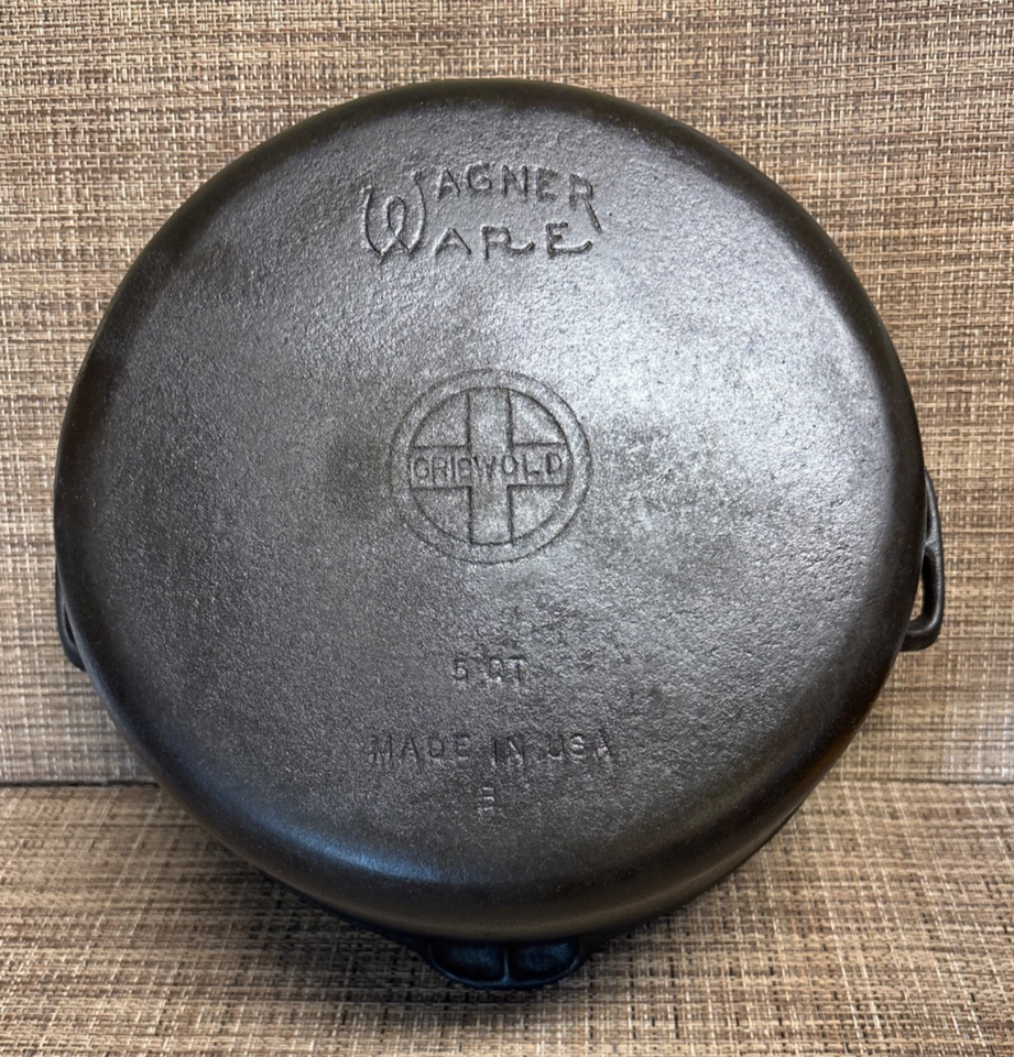 Griswold Wagner Cast Iron No. 8 Dutch Oven 5 qt. Small Logos No Lid | eBay