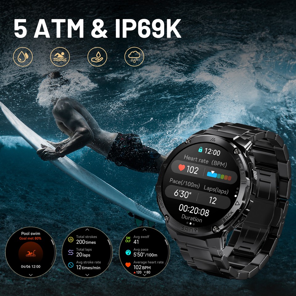 2025 HIDAMEL T3E Smart Watch Men GPS Smart Watch Waterproof 480mAh ...