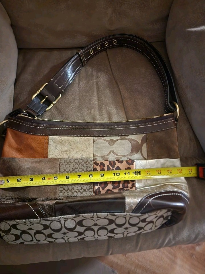 Coach Patchwork Leather Suede Purse Shoulder Bag # F0893-F12842 Autumn ...