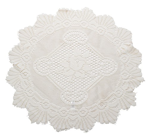 Pair of Traditional Floral Lace Doilies Vintage Home Table Large Doyley ...