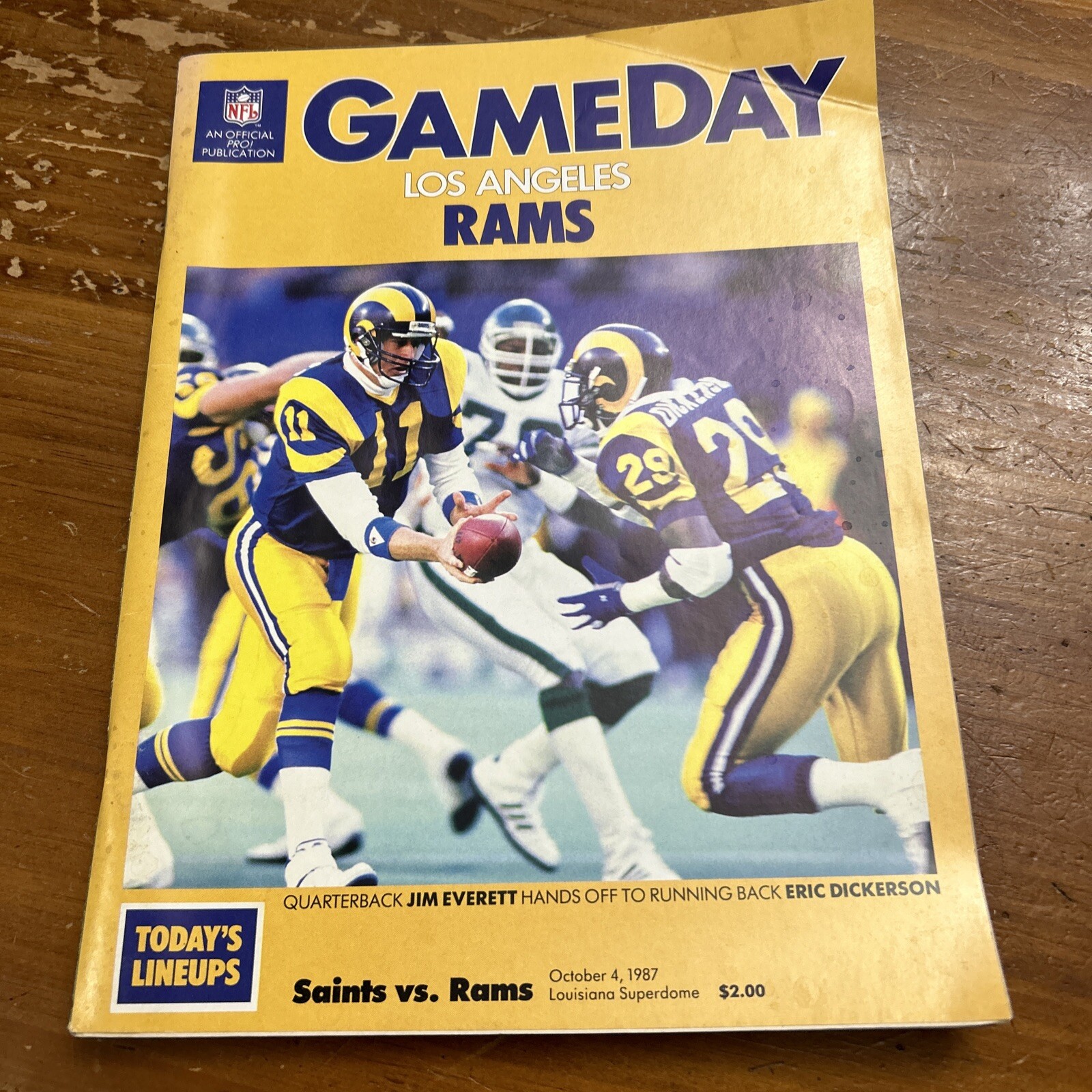 1987 Los Angeles Rams Vs New Orleans Saints Football Program | eBay