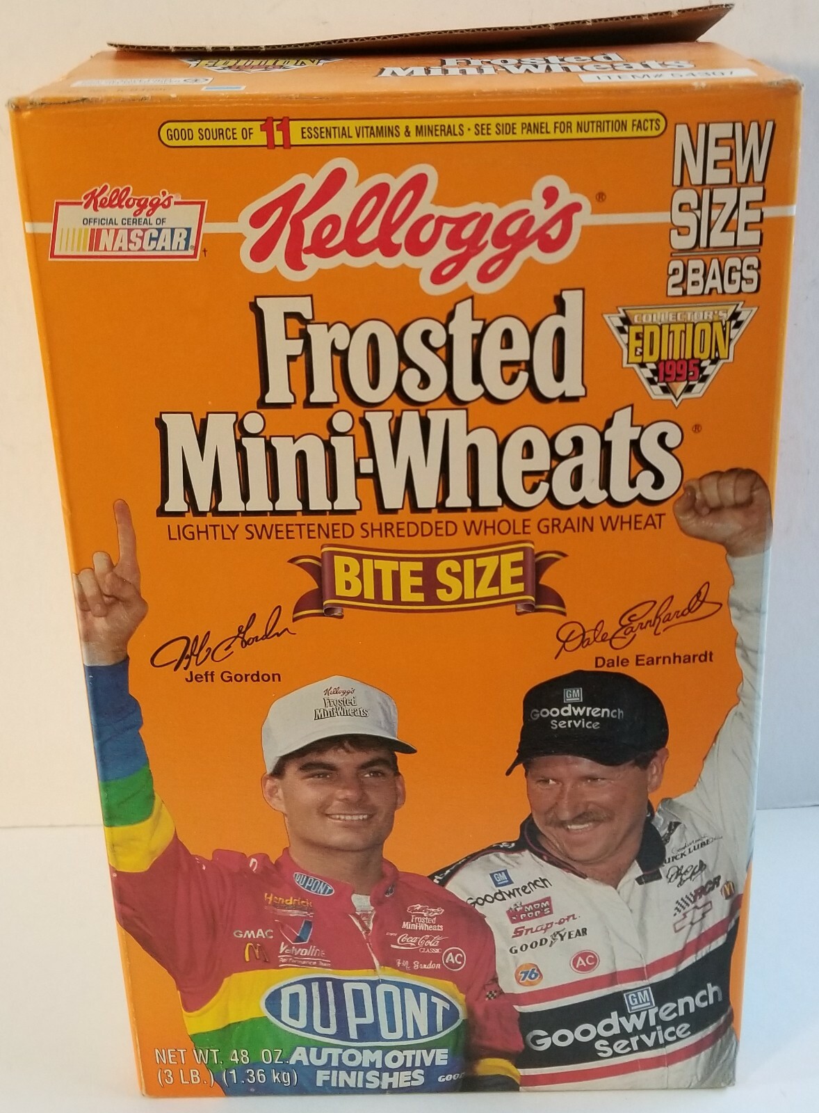 CEREAL BOX: KELLOGG'S FROSTED MINI-FLAKES *JEFF GORDON & DALE EARNHARDT ...