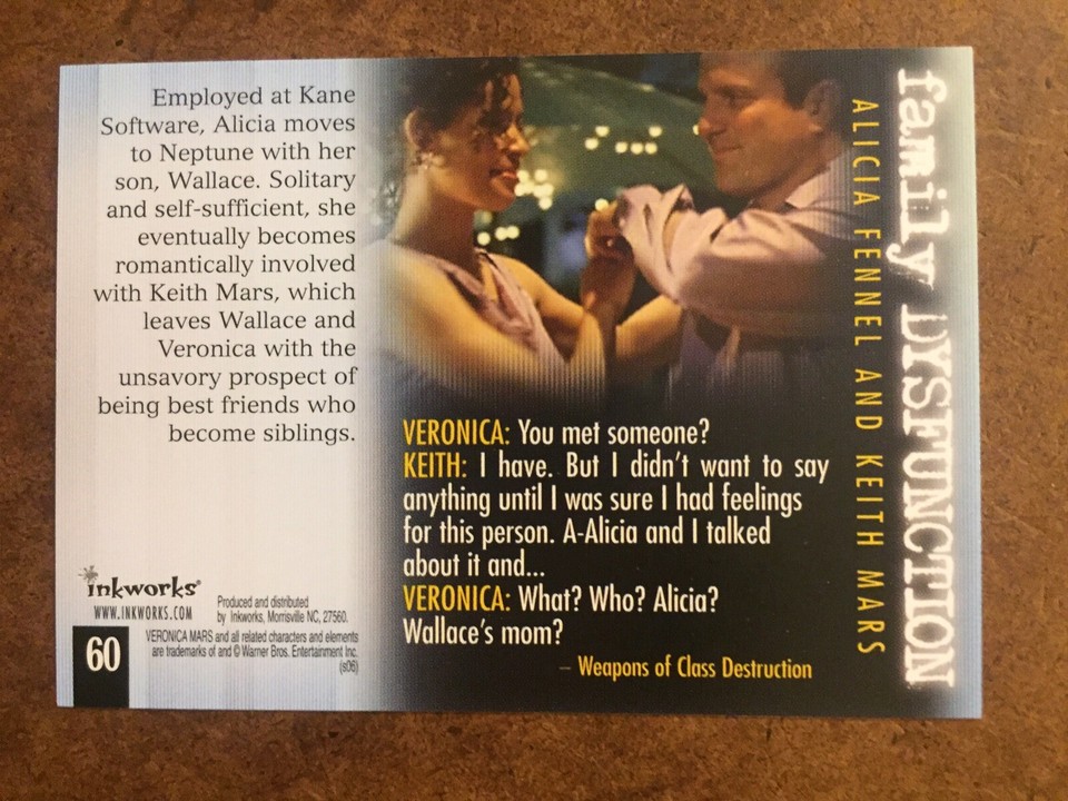 Alicia Fennel Keith Mars 60 Veronica Mars Season 1 Inkworks Trading ...