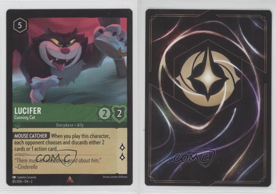 2023 Disney Lorcana - Rise of the Floodborn Lucifer Cunning Cat #85 ...