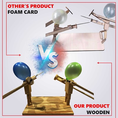 Bamboo Battle Balloon Game Fast-Paced Wooden Puppets Fight With 100 ...