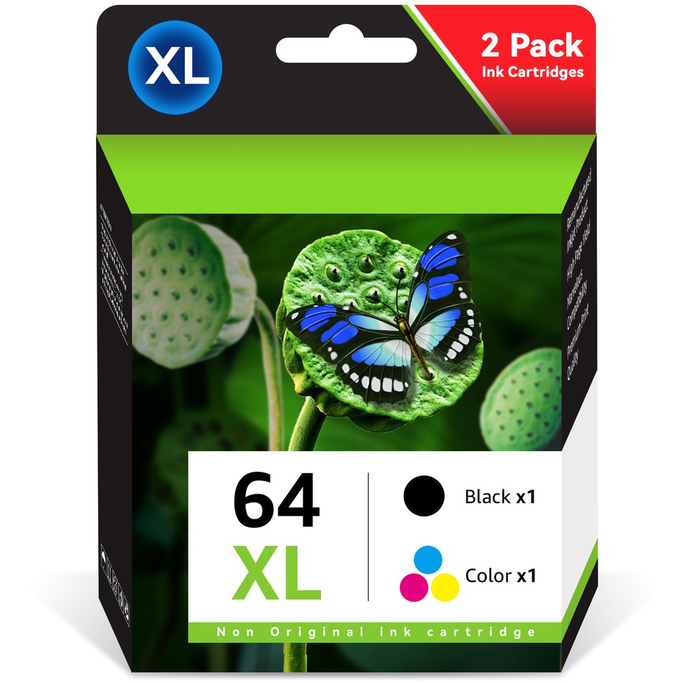 64XL XXL Black Color Ink Cartridge 64 XL for HP Envy 7155 7158 7855 ...