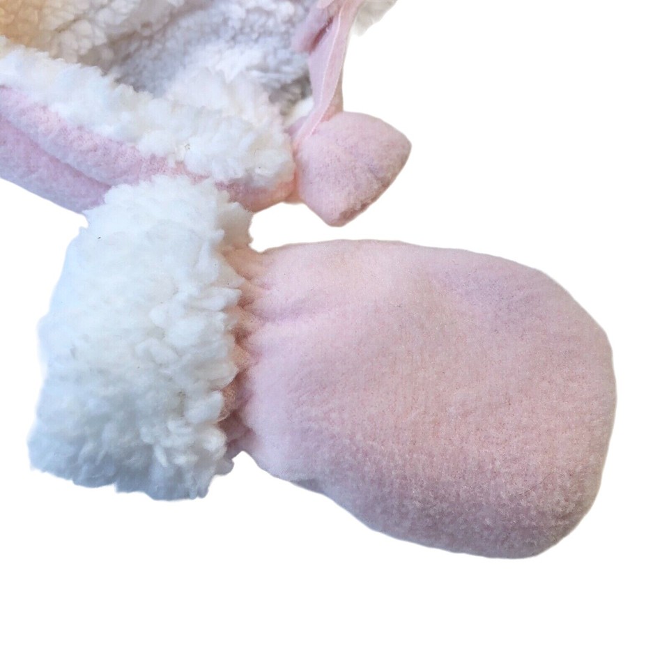 Childrens Place 0-6M Winter Trappers Hat & Mittens Set Pink Microfleece ...