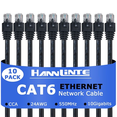 Cat 6 Patch Cables 10ft 10 Pack Short Cat 6 Ethernet Cable For Patch ...