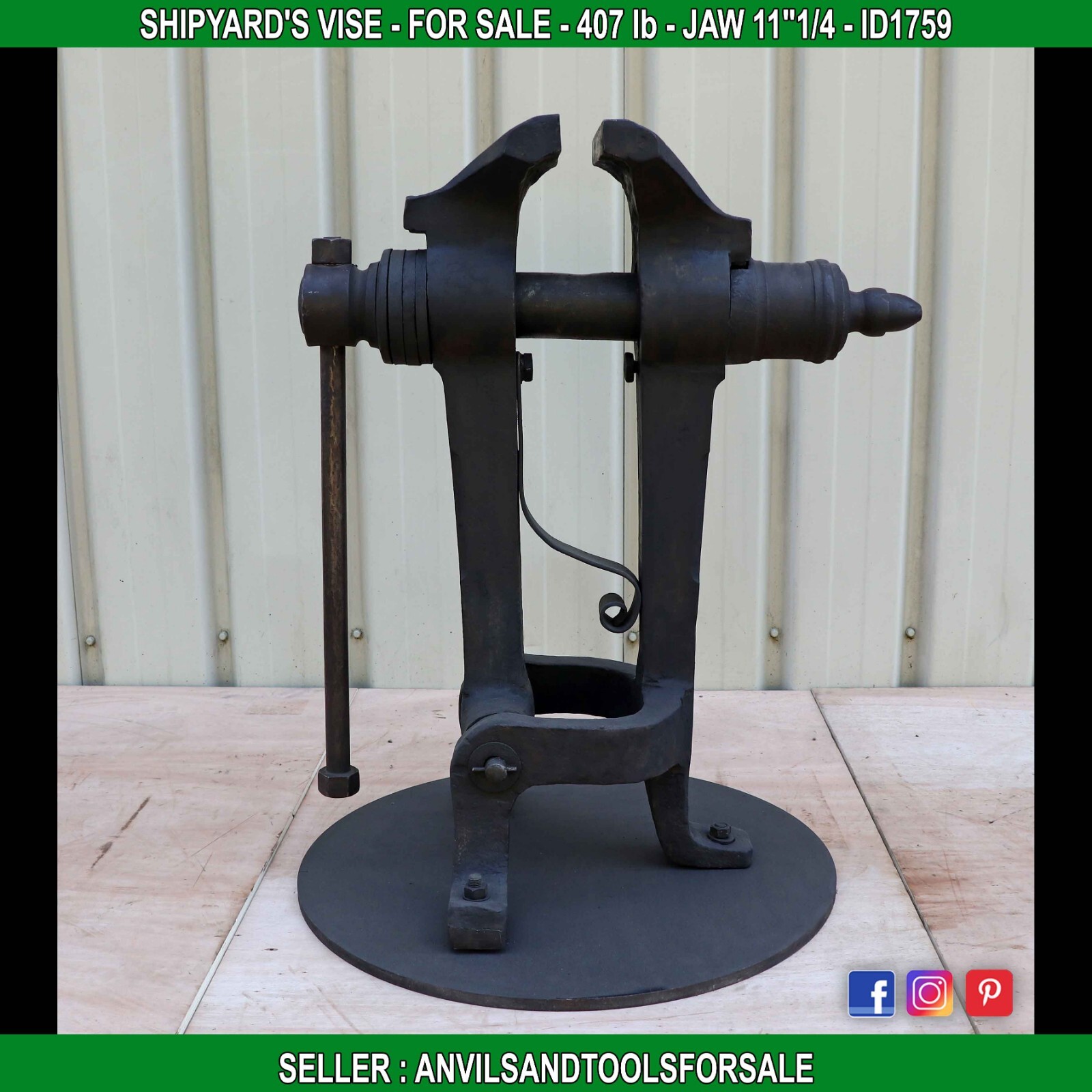 Monster vise (French) 407 lb Jaw 11'1/4 - anvil - ID 1759 | eBay