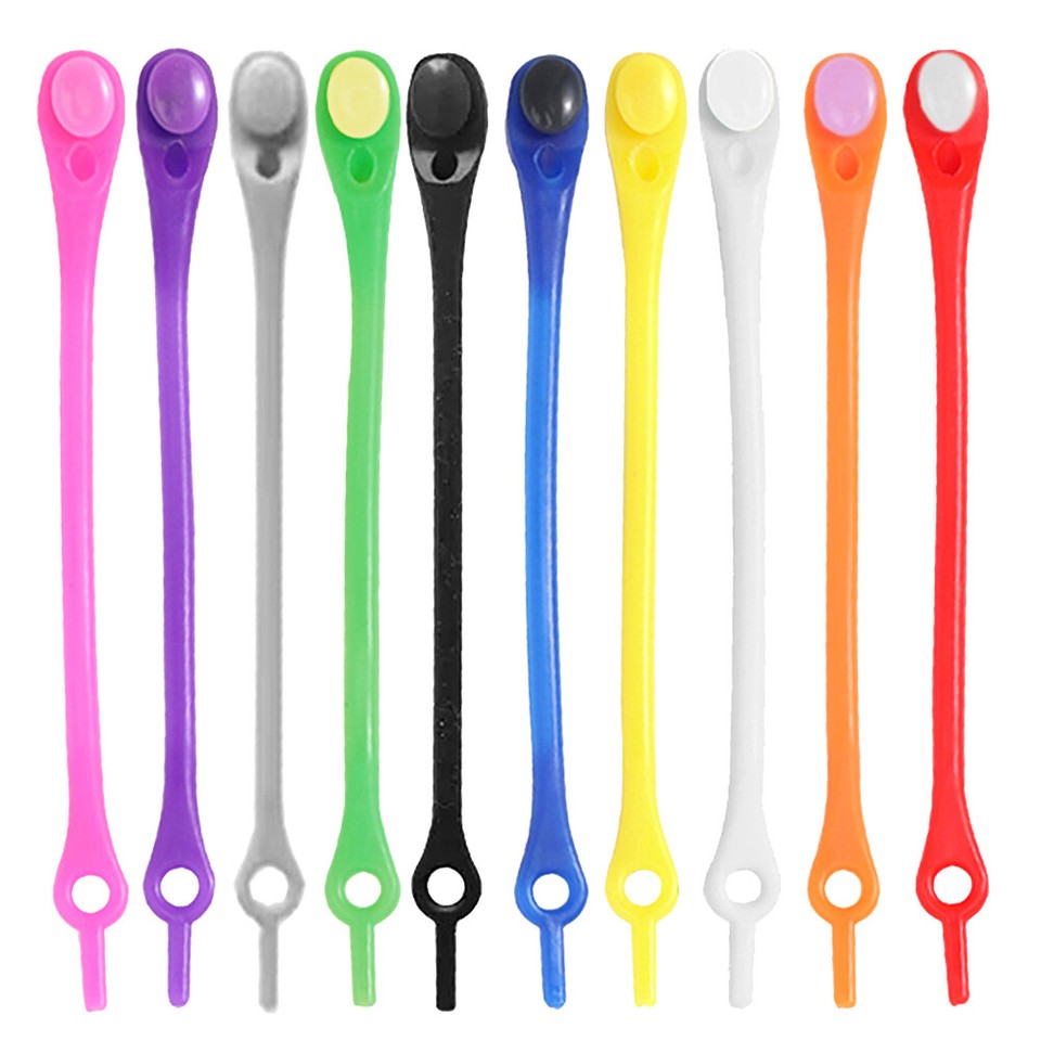 12pcs Silicone Shoe Laces Elastic No Tie Kids Adult Easy Lazy Rubber ...