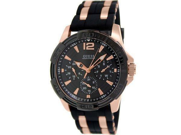 GUESS W0366G3 Black Silicon Analog Stainless Steel 43mm Men's Watch for ...