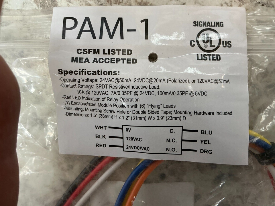 Air Products and Controls PAM-1 Fire Alarm Multi Voltage Control Relay ...