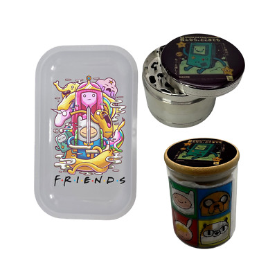 Adventure Time Cartoon Spice Grinder, Stash Jar, Rolling Tray Set | eBay