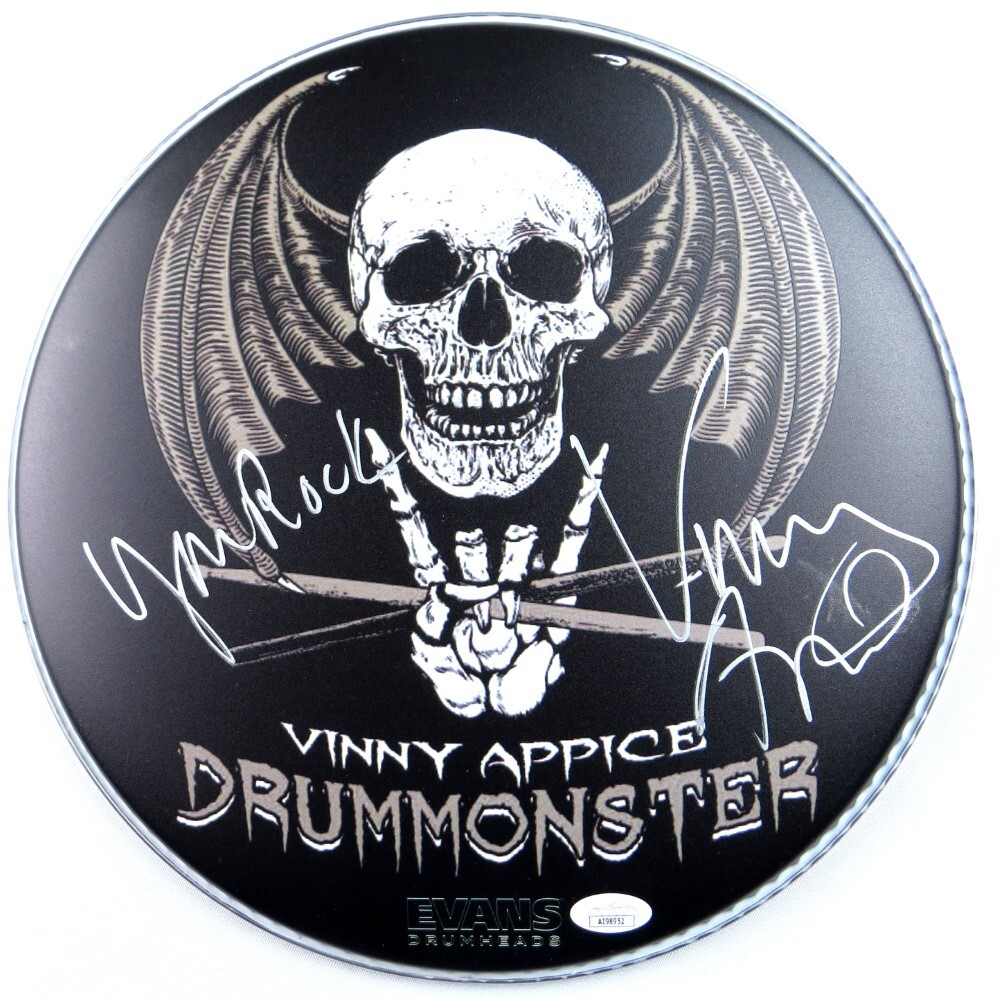 Vinny Appice Signed Autograph 12" Drumhead Dio Black Sabbath Drummer ...