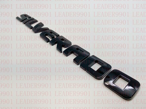 Overlay Emblem For Silverado 07-19 Door Tailgate Badge Gloss Black ...