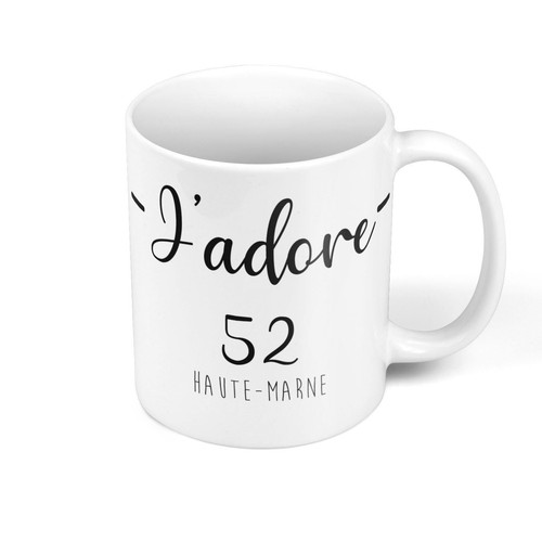 Tasse Céramique Mug J'Adore 52 Haute Marne France Geographie ...