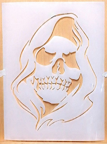 Skull Reaper Airbrush art stencil available in 3 sizes Mylar ships ...