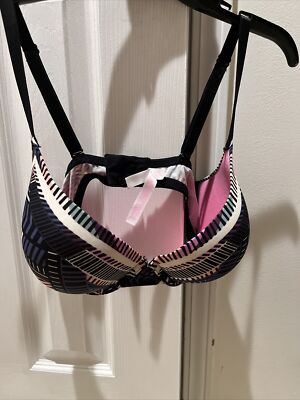 Victoria Secret Bra 36D Push Up White & Black Patterned | eBay
