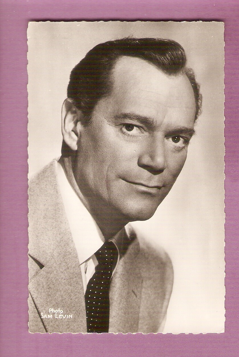 CONSTANTINE Eddie carte postale NB vintage CINEMA Ed,Globe. Ph.Sam ...