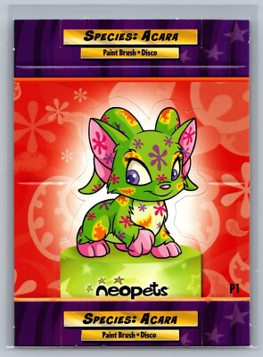 Neopets 2008 Acara #P1 Paint Brush Disco Species Stand-Ups Card | eBay