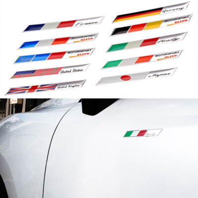 New Aluminum National Flag Car Trunk Fender Side Badge Emblem Stickers ...