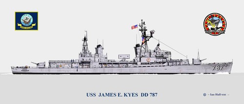 USS James E Kyes in 60s DD-787 Ship Print US Navy | eBay