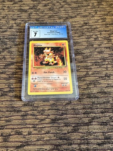 Magmar 1999 Fossil 1st Edition Pokemon Card 36/102 CGC 7 NM Base Set ...