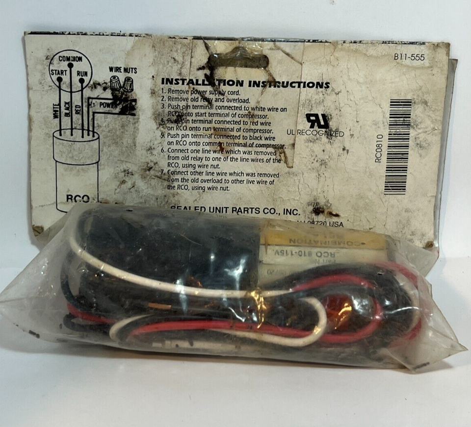 Supco RCO810 Solid State Relay Overload Start Capacitor Combination 3 n ...