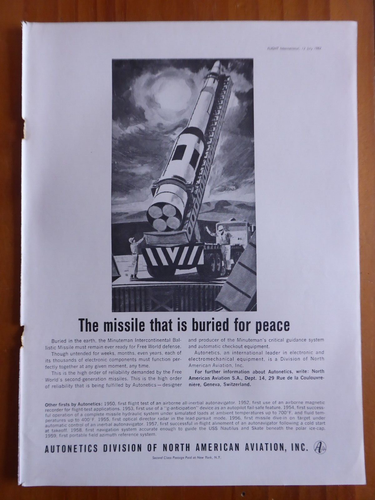 2/1962 PUB NORTH AMERICAN AVIATION AUTONETICS MINUTEMAN ICBM MISSILE ...