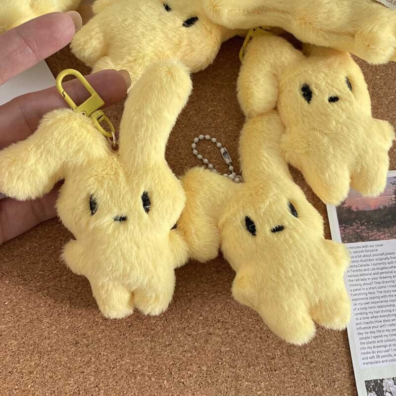 Plushy Rabbit Doll Keychain Pink/Green Snotty Pig Pendant Keyring for ...