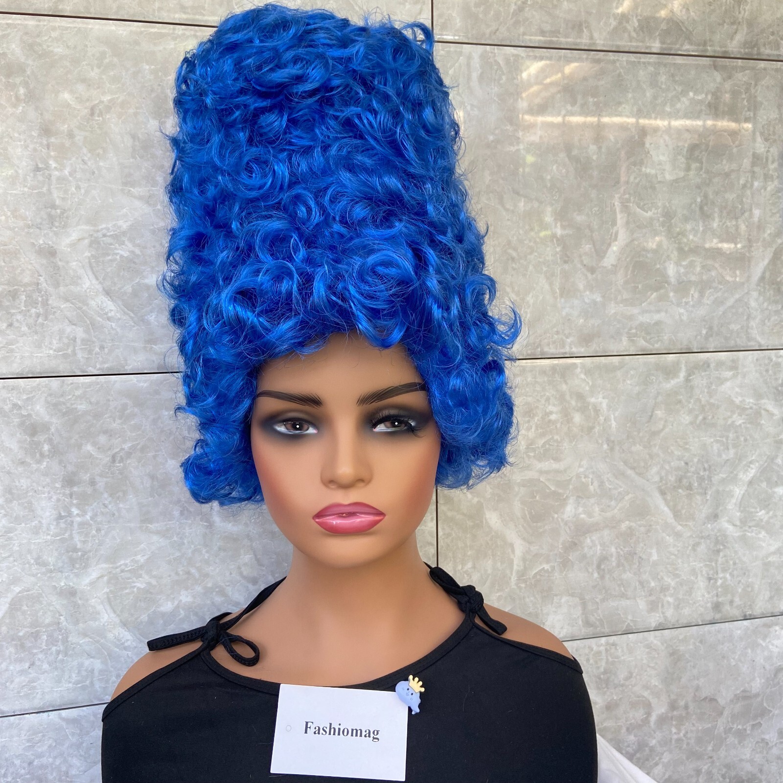 Deluxe Marge Simpson Theatrical Halloween Costume Beehive Wig Blue ...