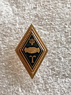 Antique 10K Gold 1881 Yale University Psi Upsilon Fraternity Pin Badge ...