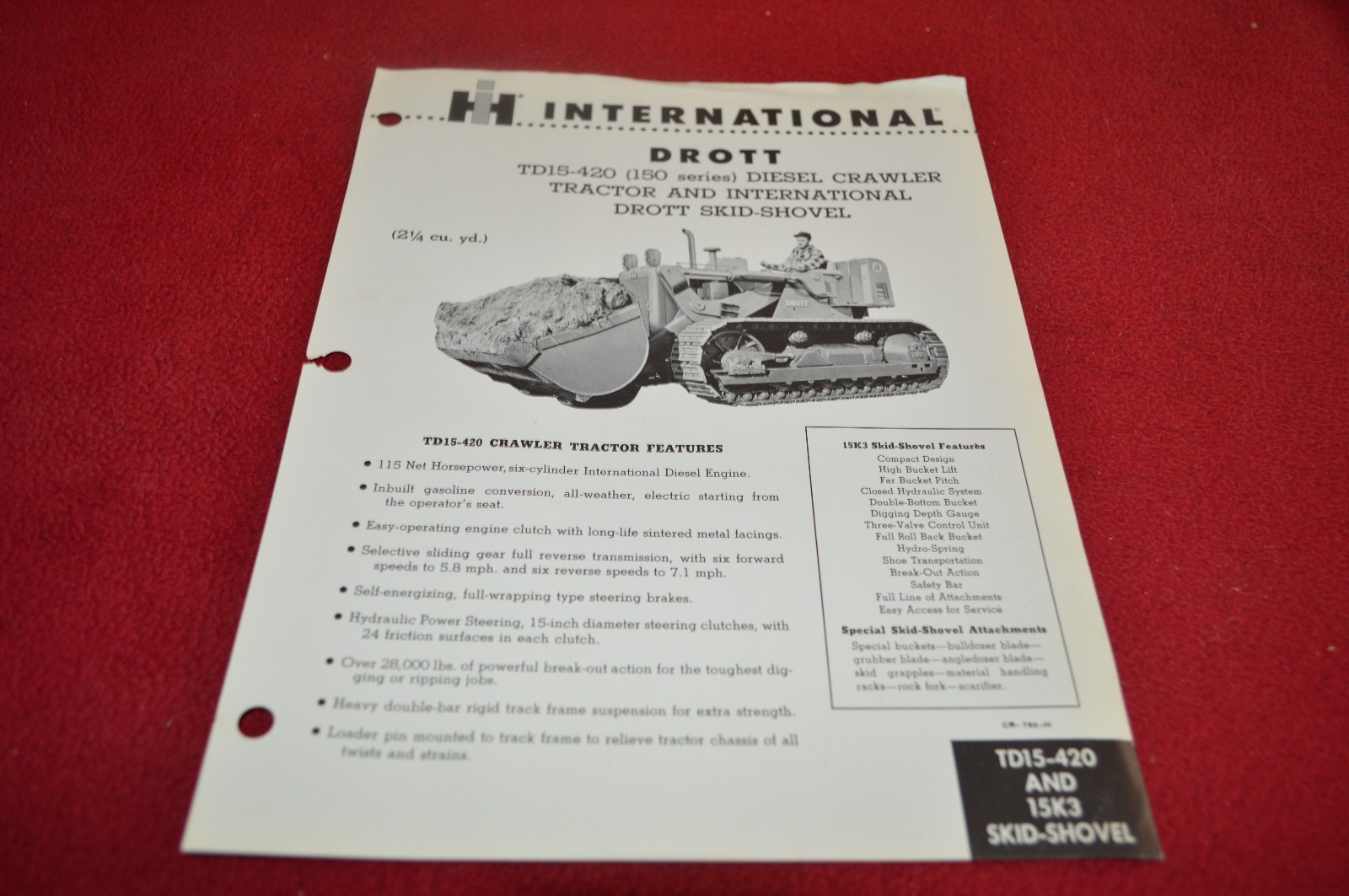 International Harvester TD-15 Crawler Loader Dealers Brochure AMIL12 ...