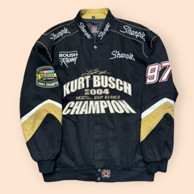 Vintage Nascar Jacket Kurt Busch Nextel Series Champion 2004 Sharpie ...