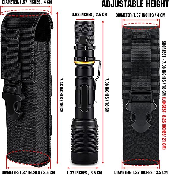 Tactical Molle Flashlight Pouch Holster Case Belt Bag Mini Tool Pouch ...