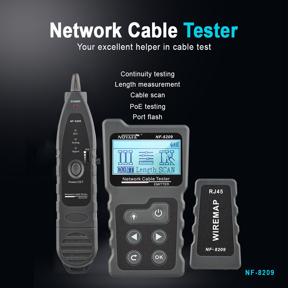 Multi-functional LCD Network Cable Tester Wire PoE Checker Inline C3R1 ...