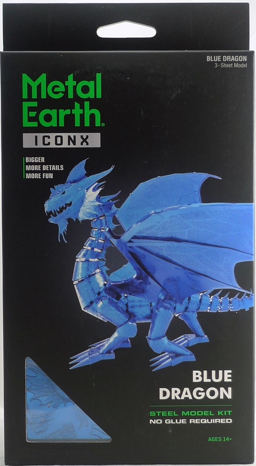Metal Earth Premium Blue Dragon 3D Laser Cut Model Fascinations 13702 ...