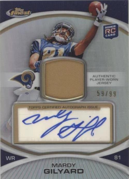 2010 Topps Finest - Mardy Gilyard #32 Rookie Patch Autographs Refractor ...