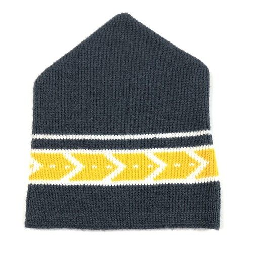 VTG Wigwam Acrylic Winter Beanie Toque Gray Yellow White USA Retro 80s ...