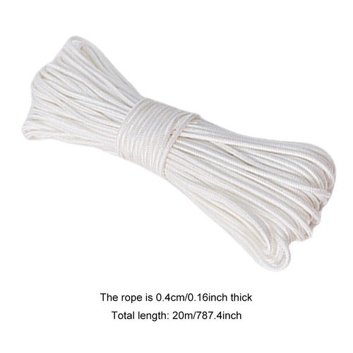 20m Heavy Duty Picture Hanging Nylon Rope Tear Resistant White Durable ...