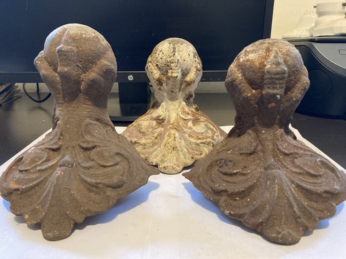 3 ANTIQUE ORNATE VICTORIAN EAGLE TALON CLAWFOOT CAST IRON BATH BATHTUB ...