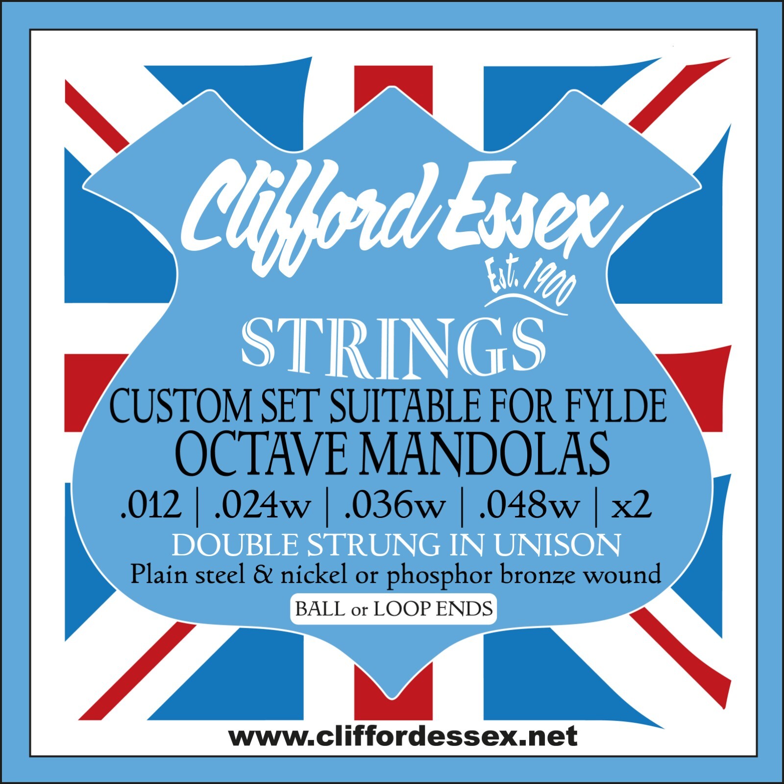 OCTAVE MANDOLA CUSTOM STRING SET. SUITABLE FOR FYLDE OCTAVE MANDOLAS ...