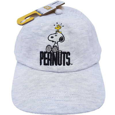 Primark x Peanuts Snoopy & Woodstock Cap Baseball Hat Grey Marl Fabric ...
