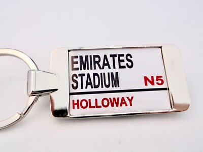 GUNNERS STADIUM ROAD BADGE STREET SIGN KEYRING KEY FOB KEYFOB CHAIN ...