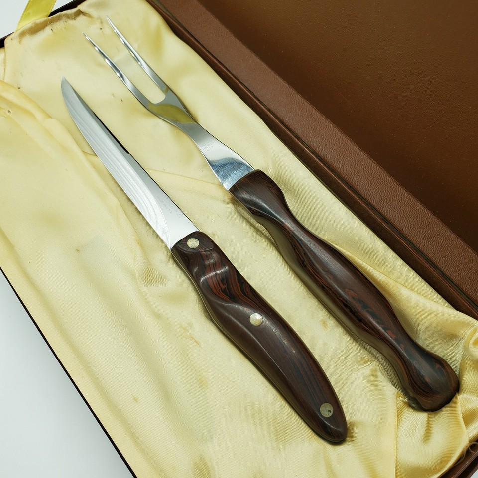 CUTCO Brown Glossy Swirl Handle 21 Trimming Knife and 26 Carving Fork ...