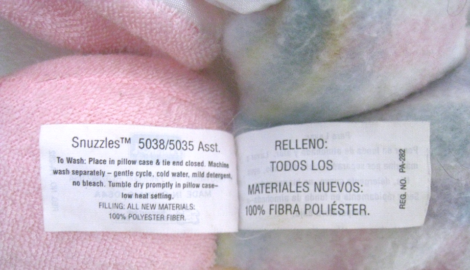1996 Playskool Snuzzles Pal Bunny Rabbit Toy Pink Plaid Fleece Terry ...