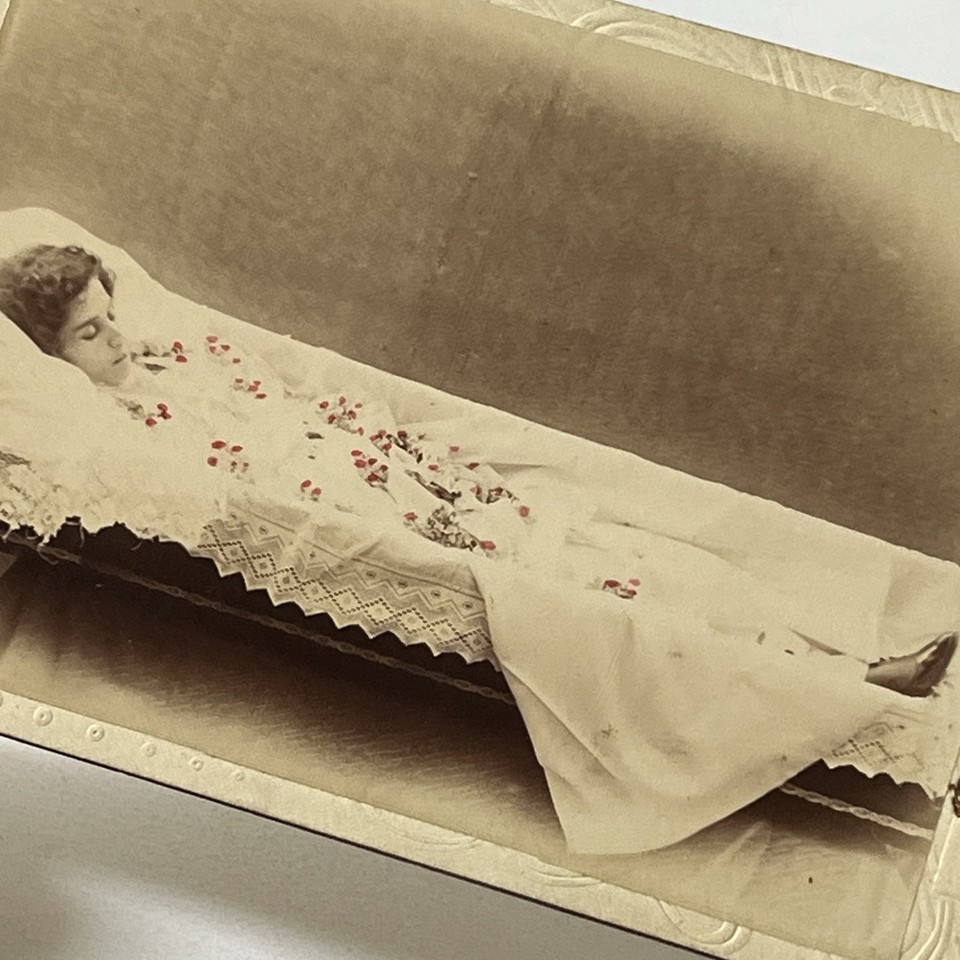 Antique Cabinet Card Photograph Post Mortem Beautiful Young Woman ...