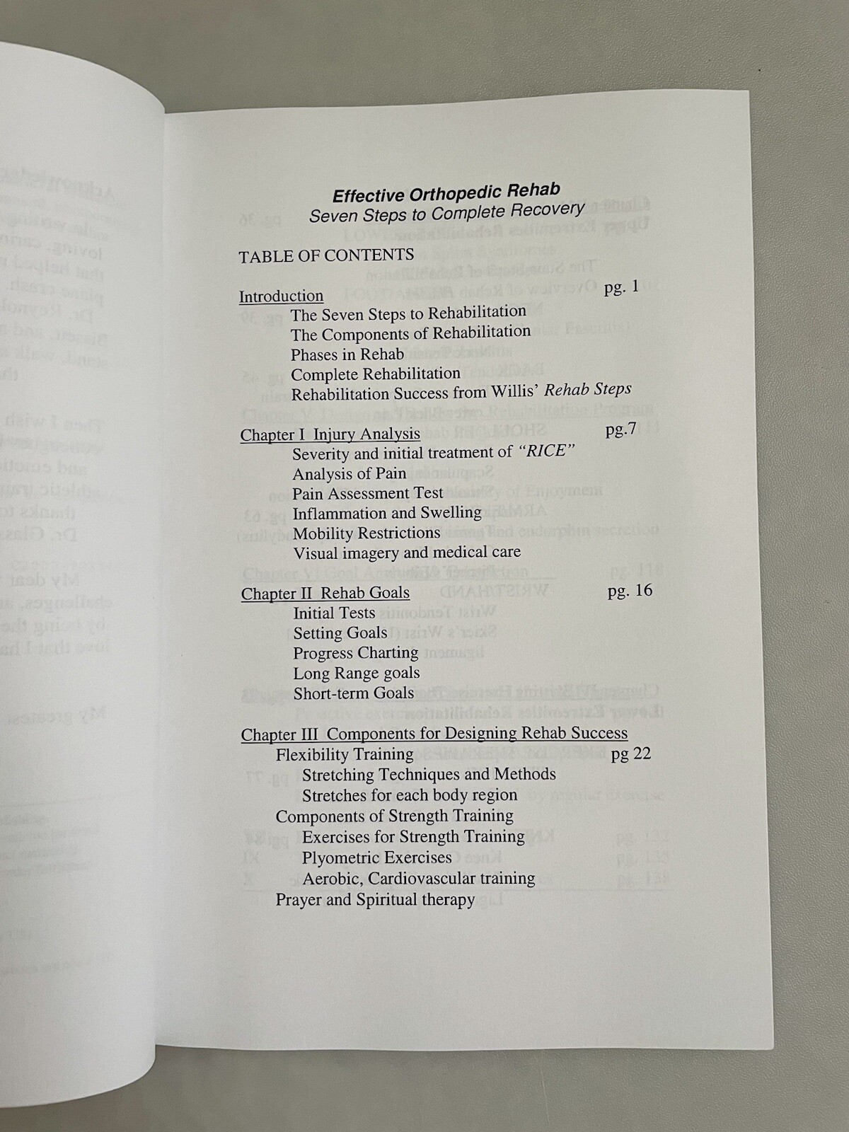 Effective Orthopedic Rehab Recovery Training Handbook by Buck Willis ...