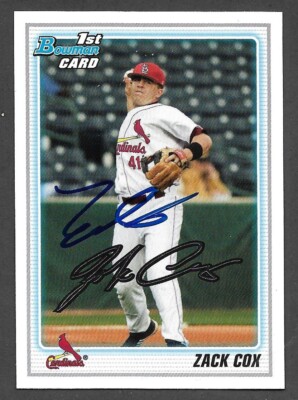 2010 BOWMAN BDPP 62 Zack Cox ST LOUIS CARDINALS SIGNED AUTOGRAPH AUTO ...
