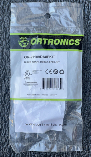 NEW ORTRONICS | 21109DA8FKIT Data Adapter KIT, DB09/Female to RJ45 ...